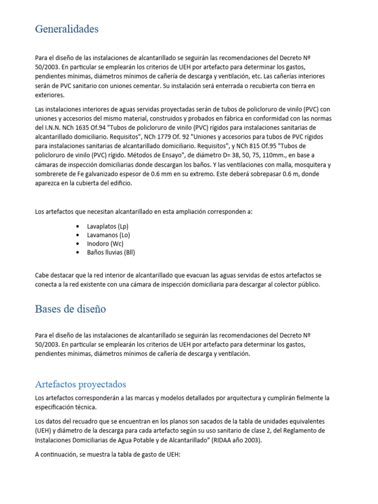 Memoria Alcantarillado | PDF | Alcantarillado | Tubería (transporte de fluidos)