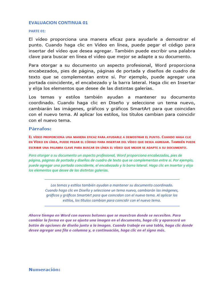 EVALUACION CONTINUA 1 parte 1.pdf | PDF | Vídeo | Microsoft Word