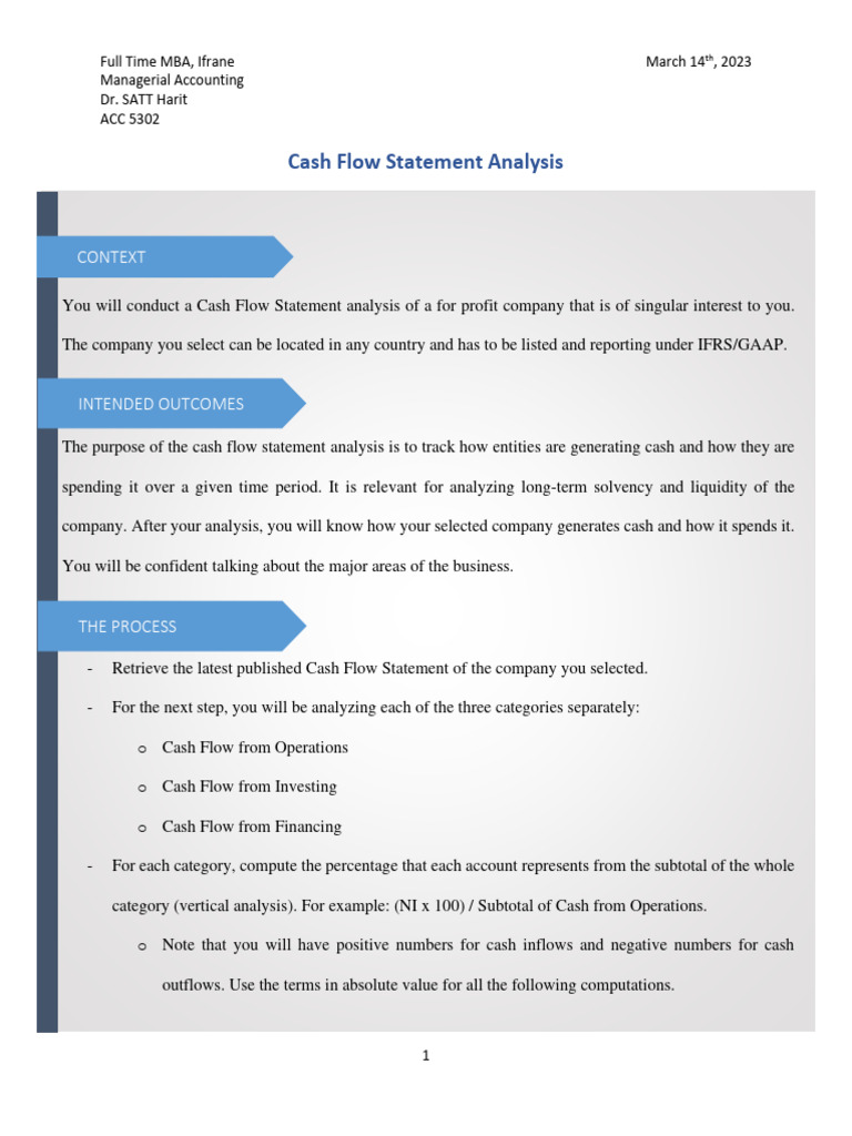 CFS case study | PDF | Cash Flow Statement | Accounting