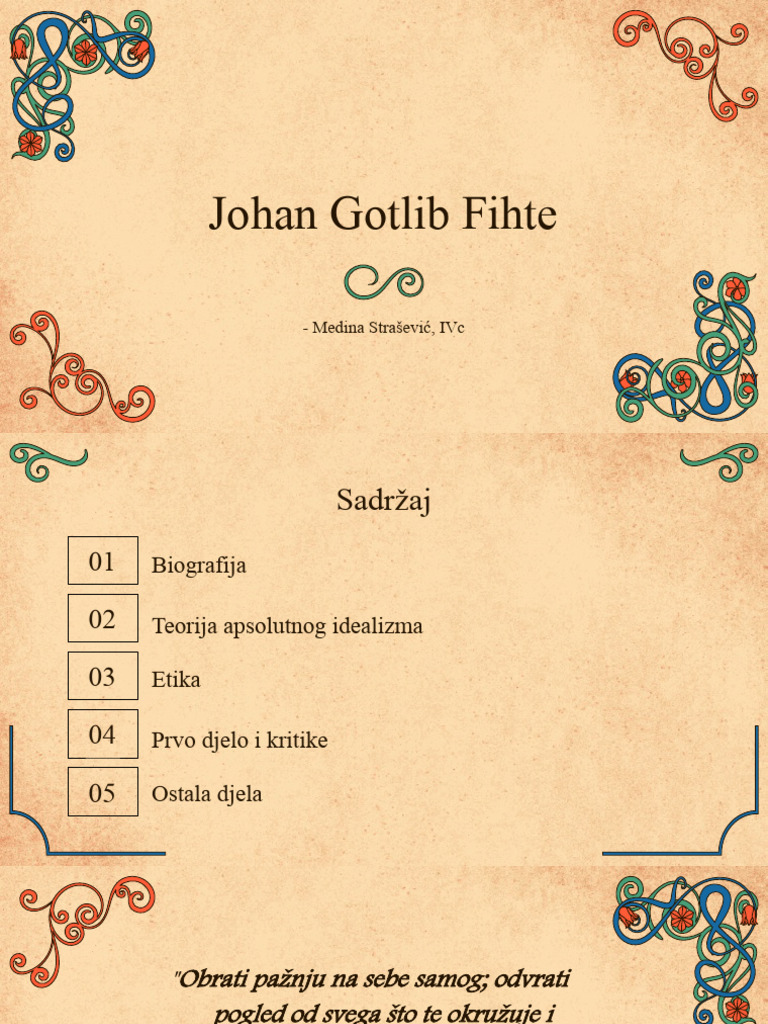 Johan Gotlib Fihte | PDF