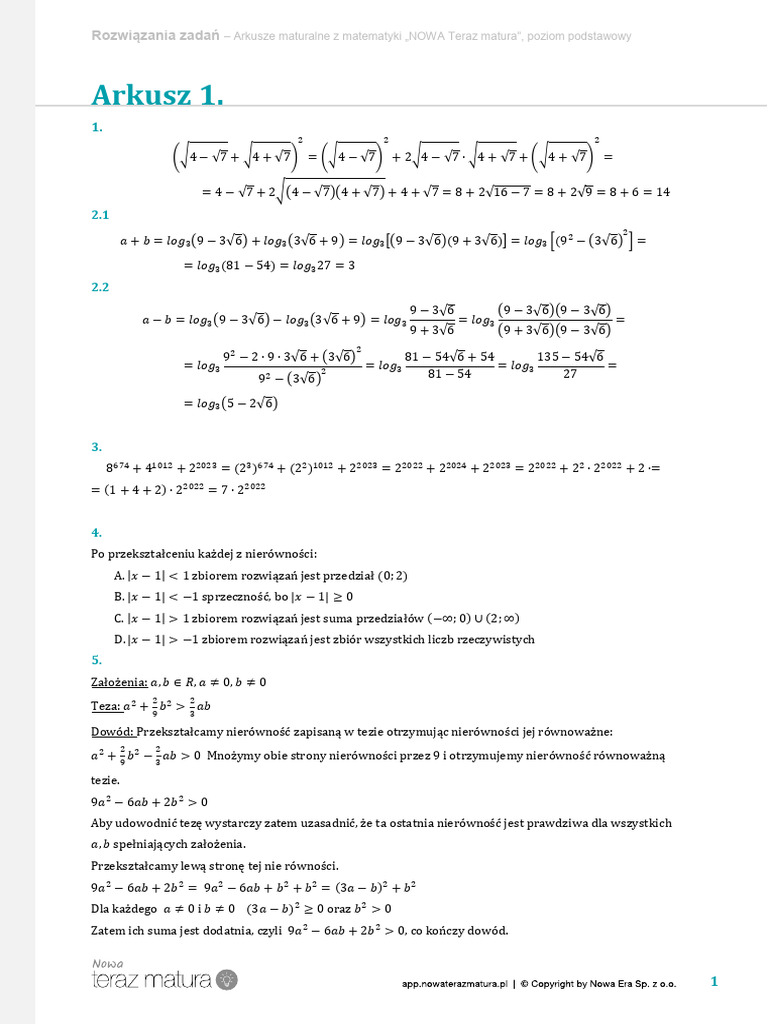 Arkusz 1 PP Rozw | PDF