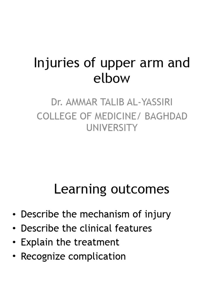 Upper Arm and Elbow Injury Overview | PDF | Elbow | Anatomical Terms Of ...