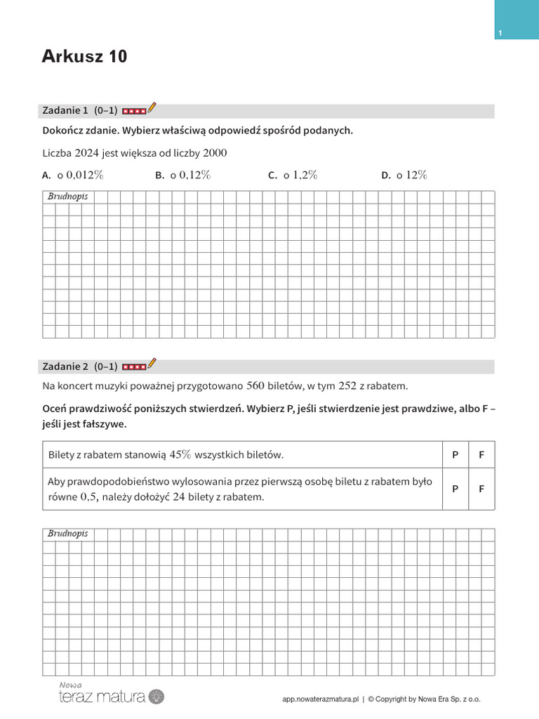 Arkusz 10 Z Modelami Rozwiązań | PDF