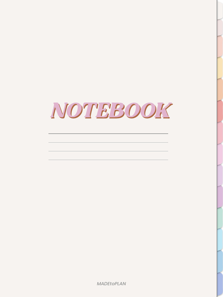 Digital Notebook by MADEtoPLAN (Colorful Tabs) | PDF | Notebook