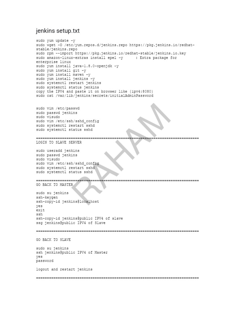 Jenkins Setup | PDF | Sudo | Secure Shell