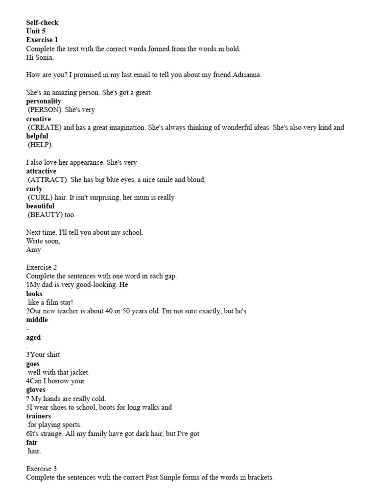 Self-check 5 key | PDF