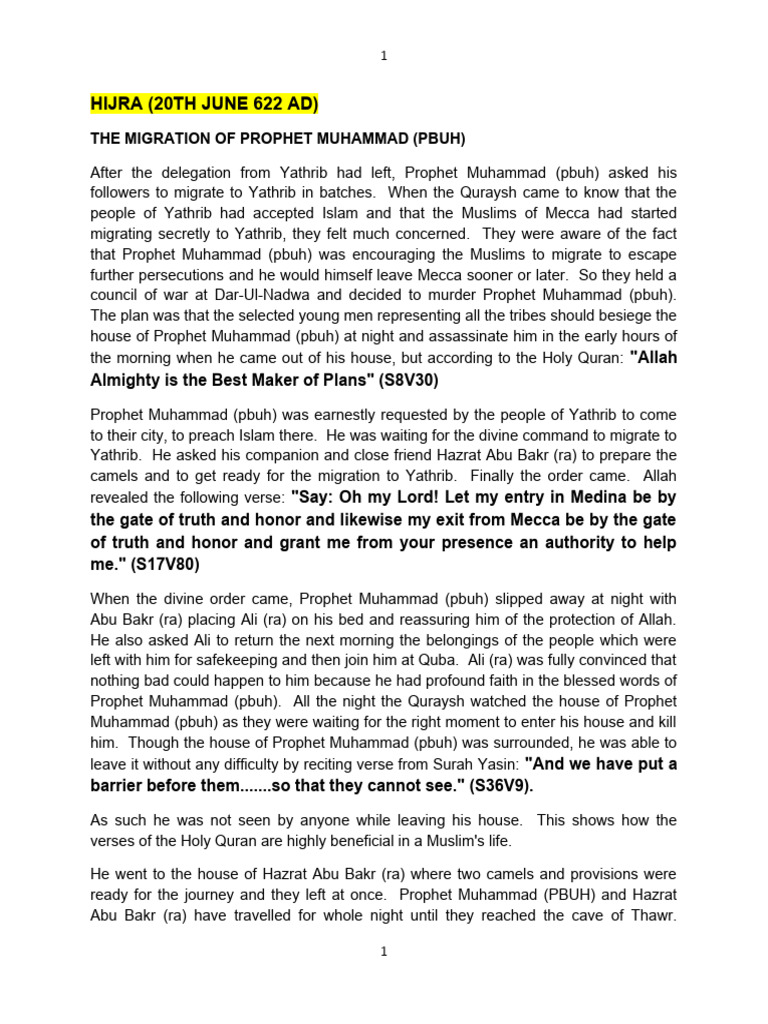 Muhammad 4-HIJRA | Download Free PDF | Muhammad | Medina
