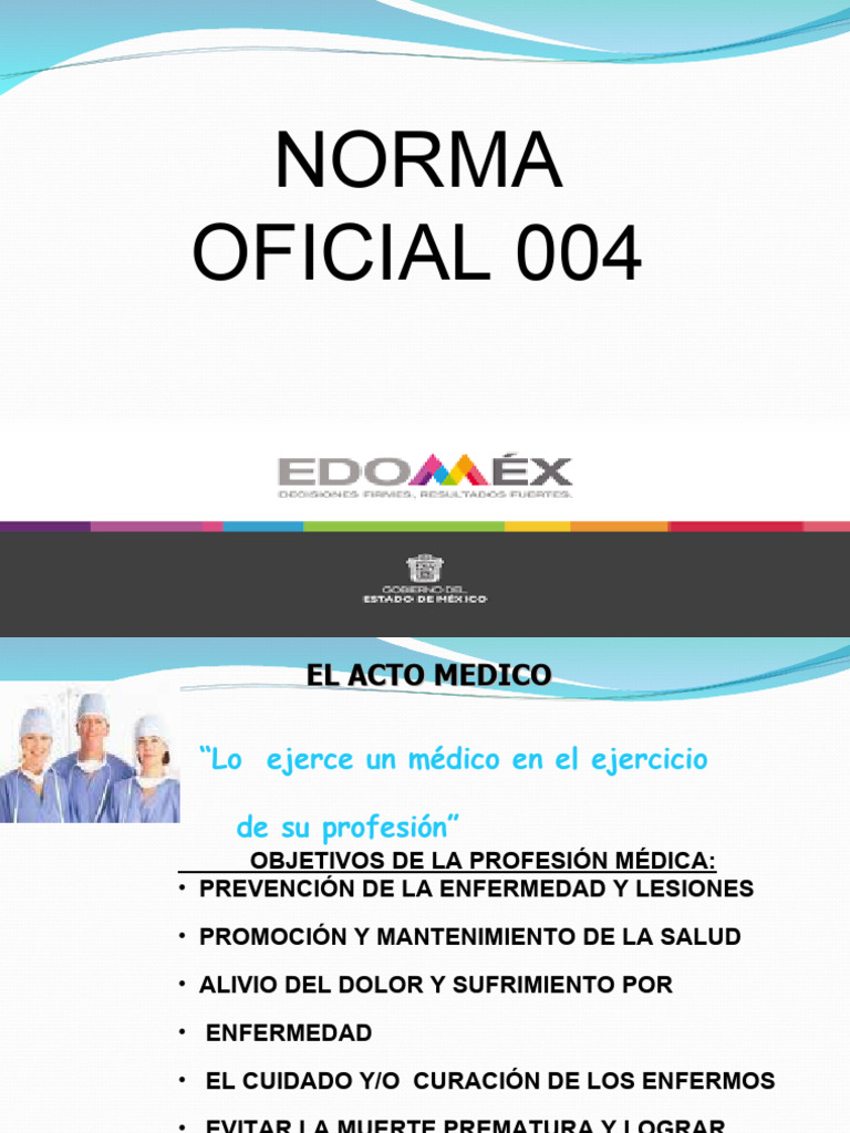 NOM 004 | PDF | Médico | Cuidado de la salud