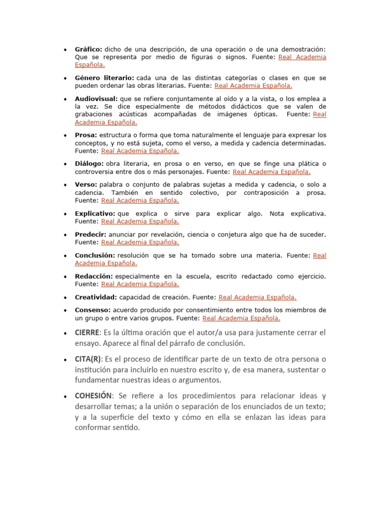 25 Glosarios | PDF | Prosa