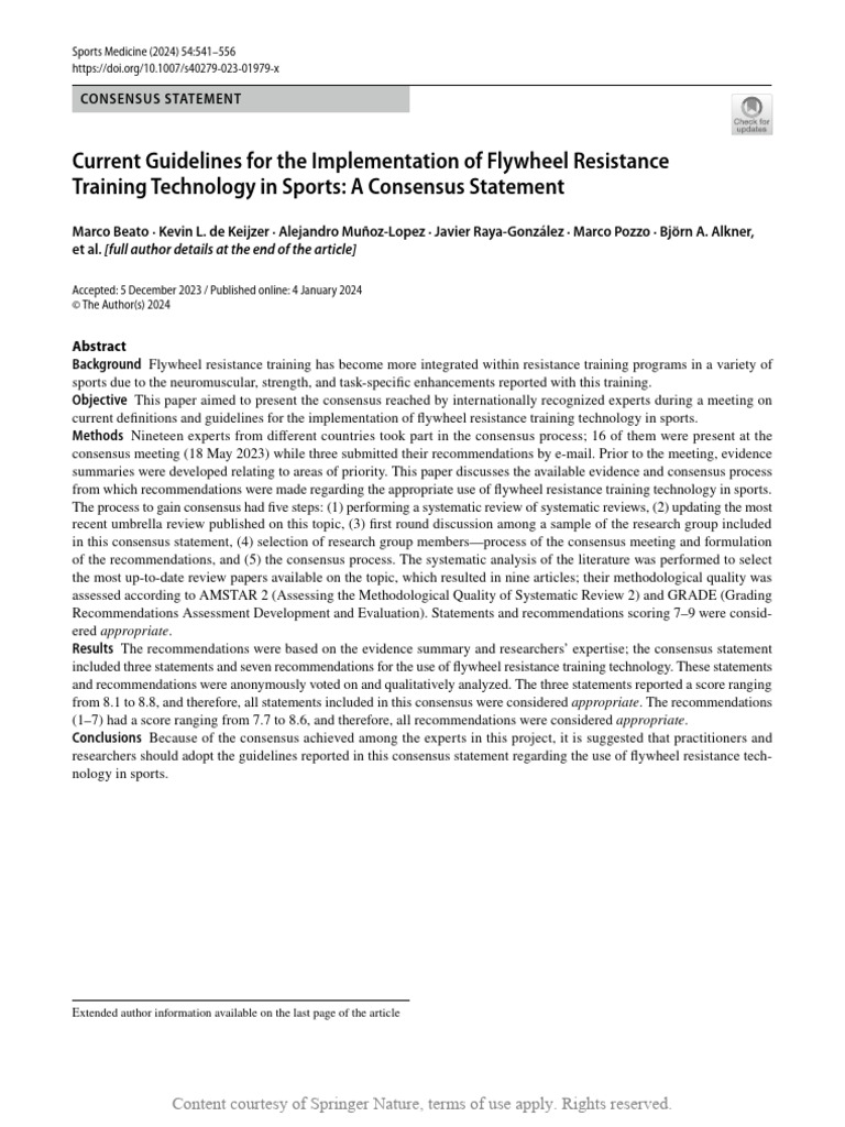 Current Guidelines For The Implementation of Flywh | PDF | Strength ...