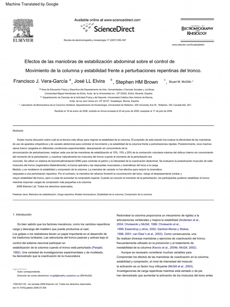 Effects of Abdominal Stabilization Maneu | PDF | Electromiografia | Abdomen