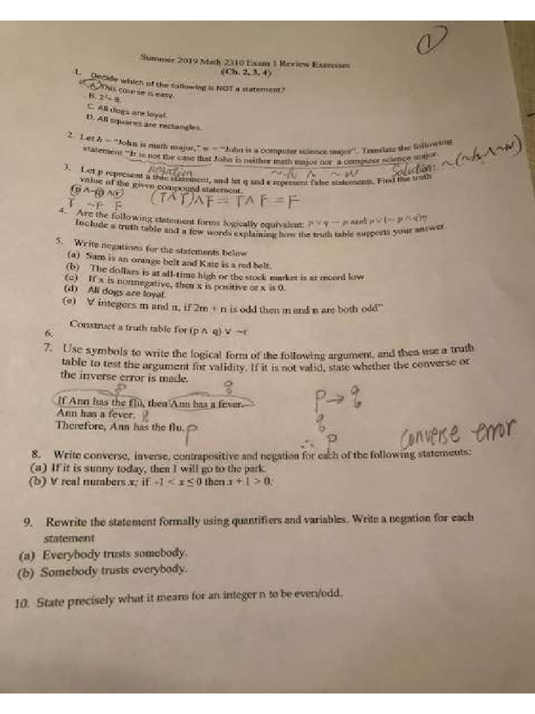 Exam 1 Review | PDF