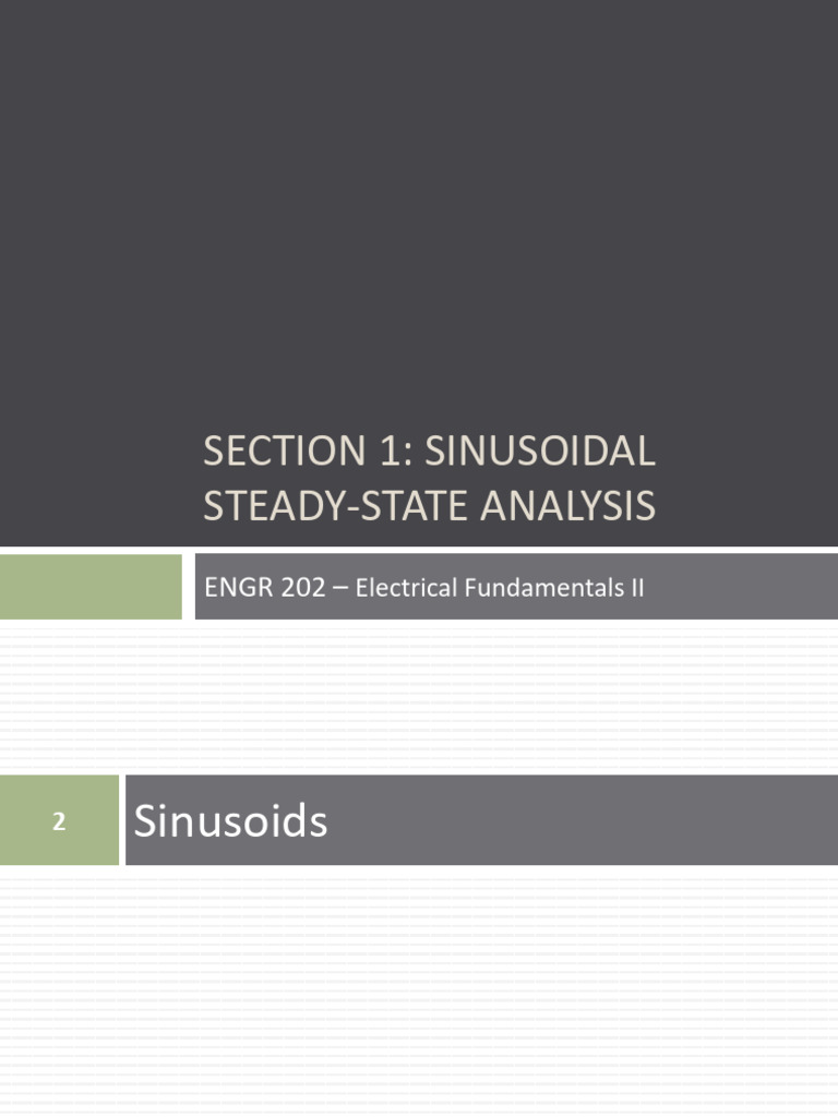 SECTION 1 Sinusoidal Steady-State Analysis | PDF | Electrical Impedance | Complex Number