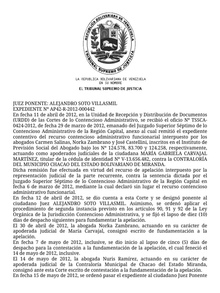 TSJ Regiones - Decisión | PDF | Apelación | Jurisdicción