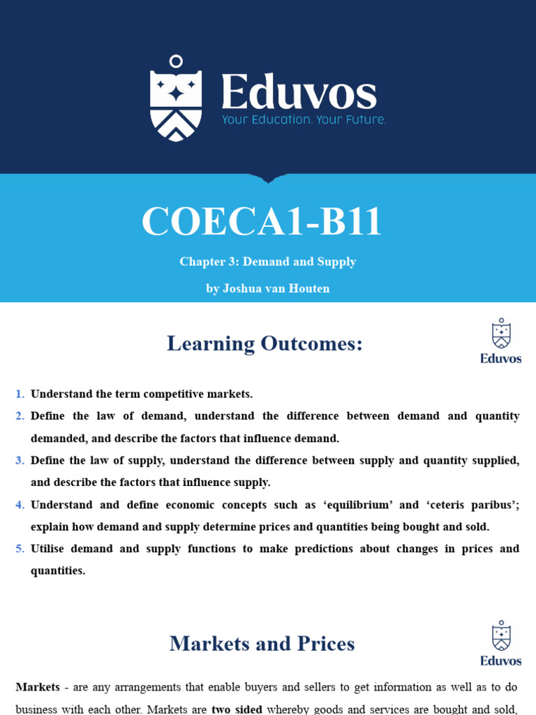 COECA1 - Chapter 3 - Demand and Supply | PDF | Demand | Supply (Economics)