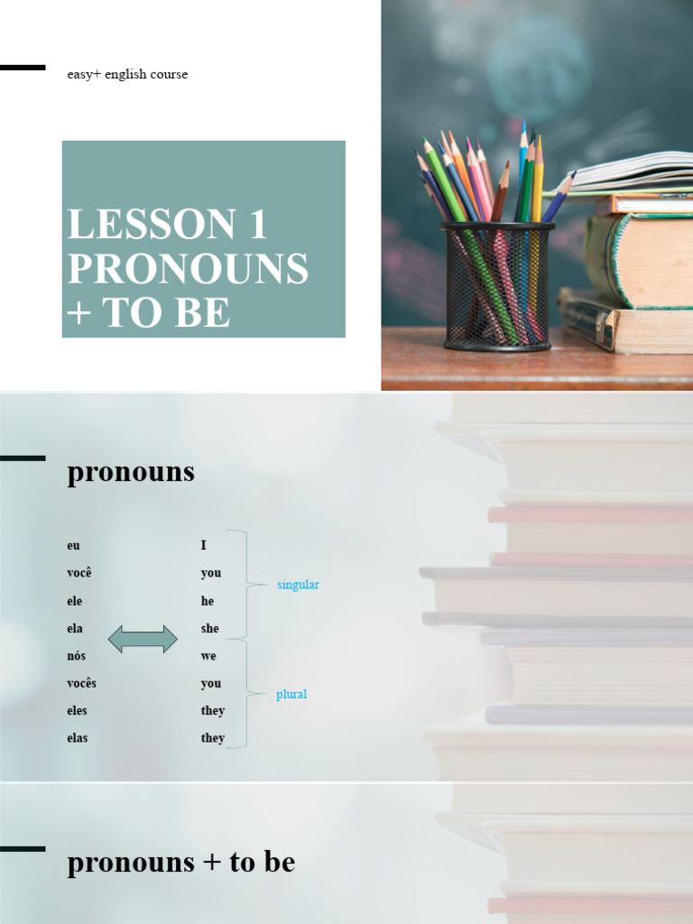 Lesson 1 - Pronouns + To Be | PDF