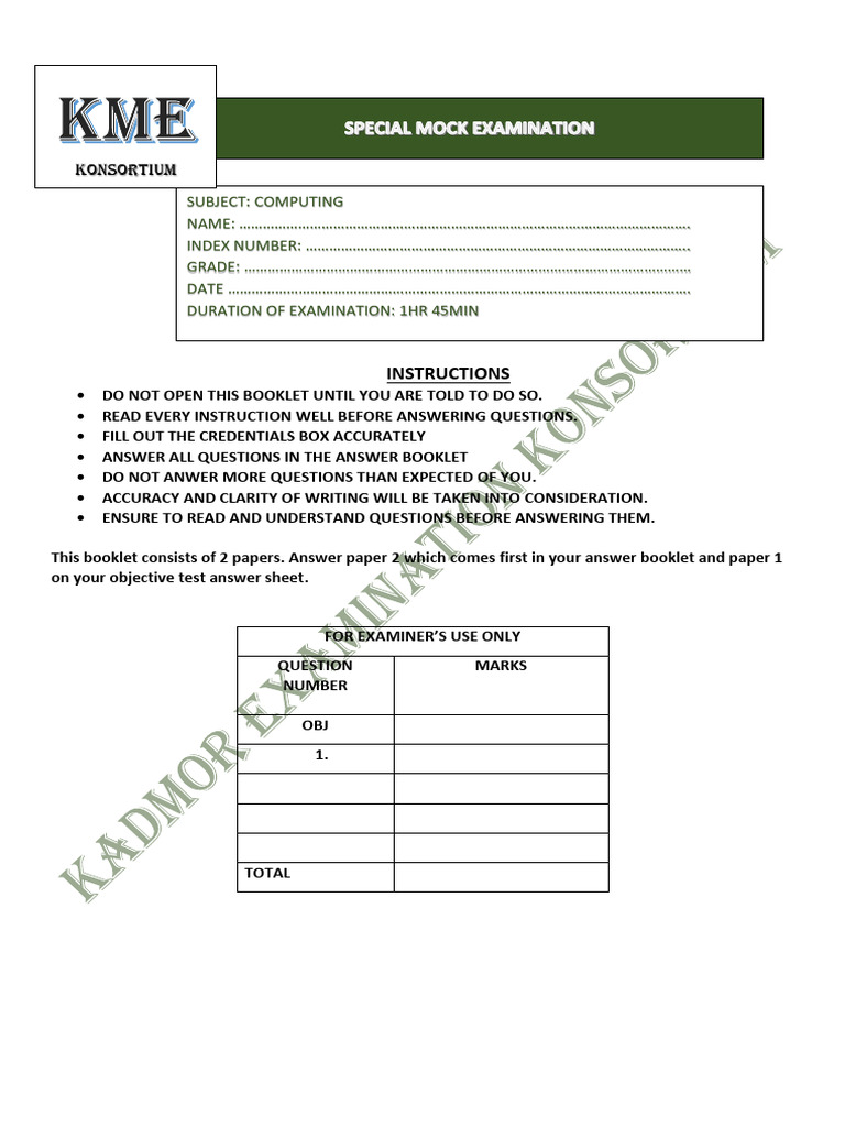 Possible Bece GH Questions On Computing | PDF | Computer Data Storage ...