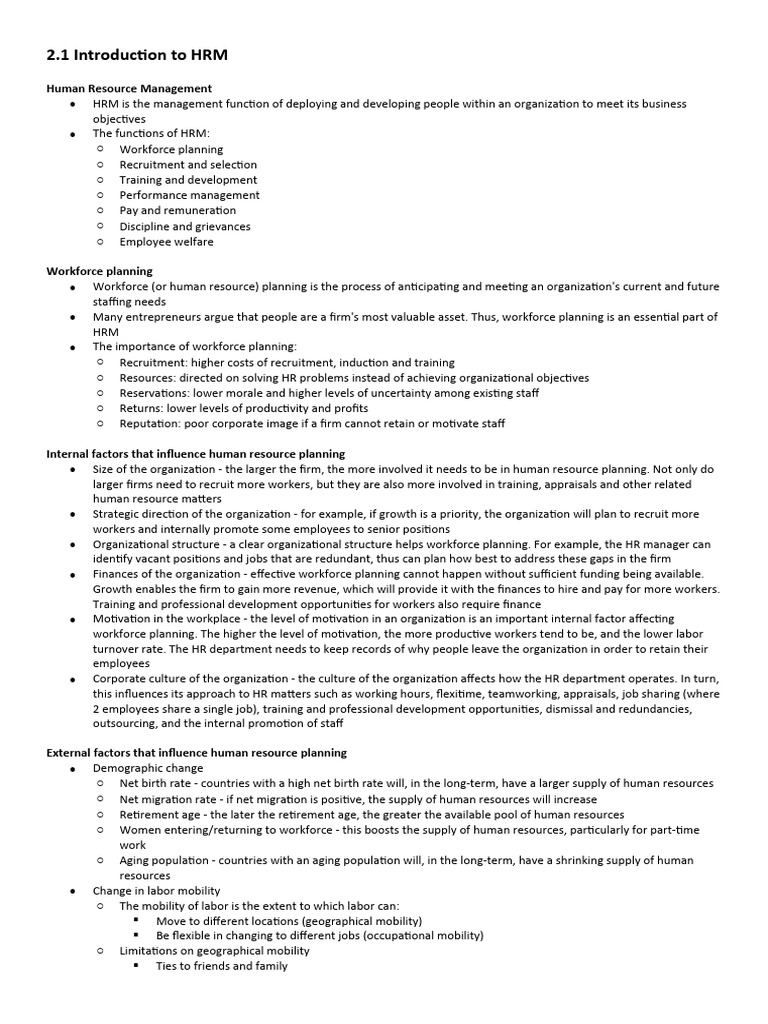 Unit 2 - Human Resource Management 1 | PDF | Cost Of Living | Human Resource Management