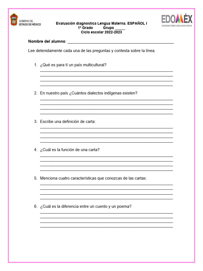 Diagnostico Español | PDF