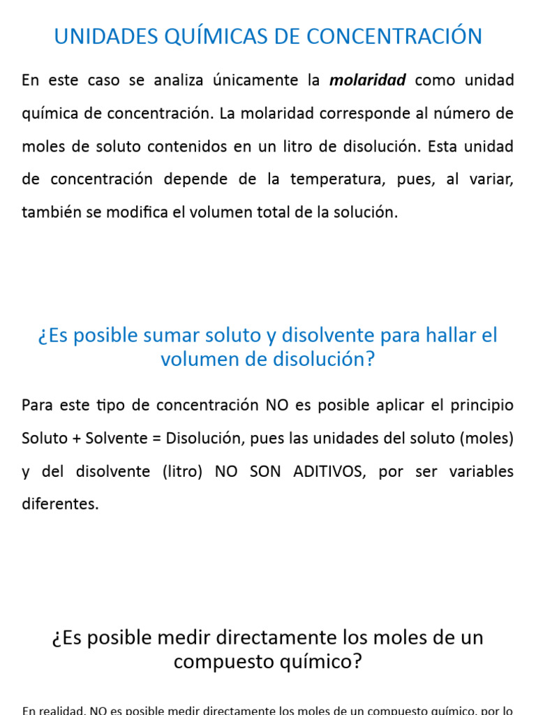 Unidades Químicas de Concentración | PDF | Concentración | Química