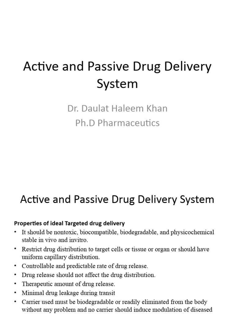 Active & Passive DDS | PDF | Proteins | Health Sciences