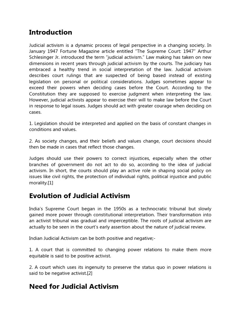 judicial activism | PDF | Civil Liberties | Judiciaries