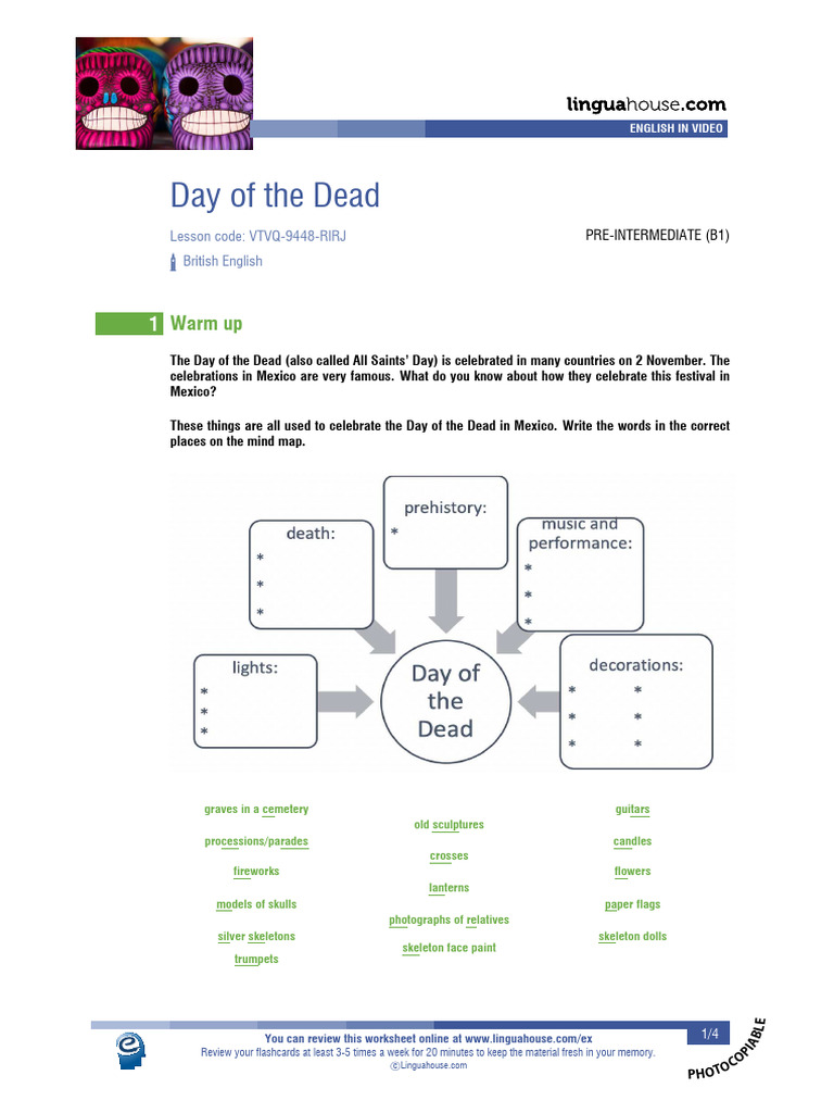Day of The Dead British English Pre Intermediate A2 b1 Group | PDF ...