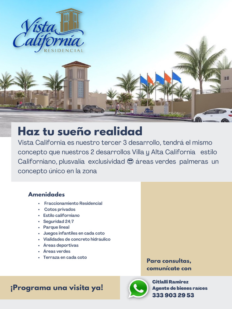 Triptico Venta Vista California | PDF