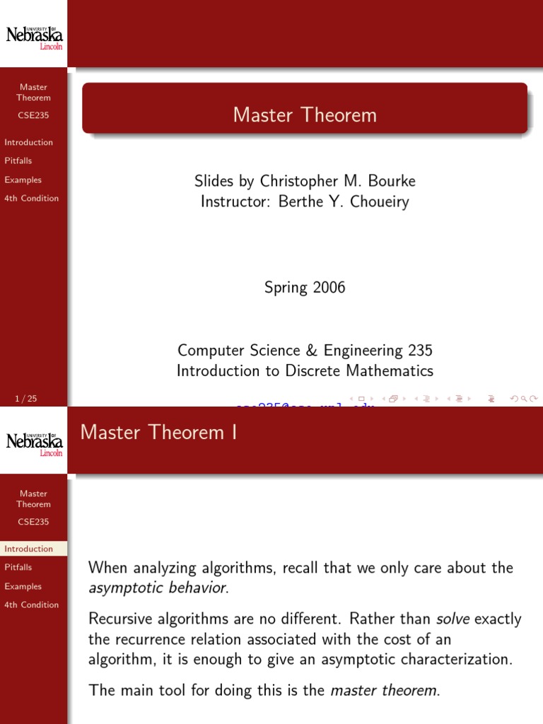 Master Theorem Recurrence Relation Recursion