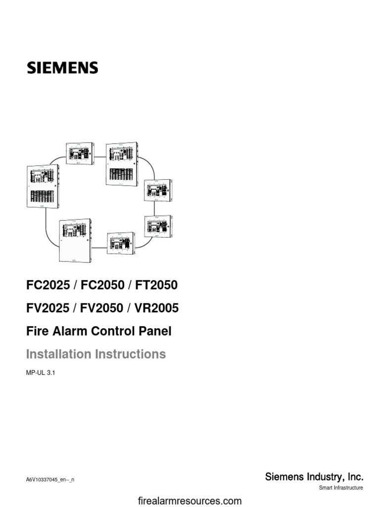 Siemens fc2025 fc2050 ft2050 Fire Alarm Control Panel Installation ...