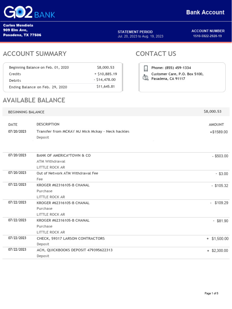 Bank Statement | Download Free PDF | Deposit Account | Banks