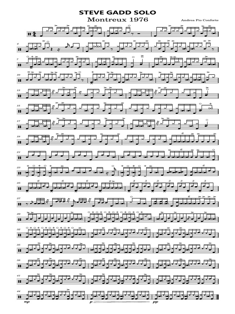 Steve Gadd Montreaux 1976 Solo 2 | PDF