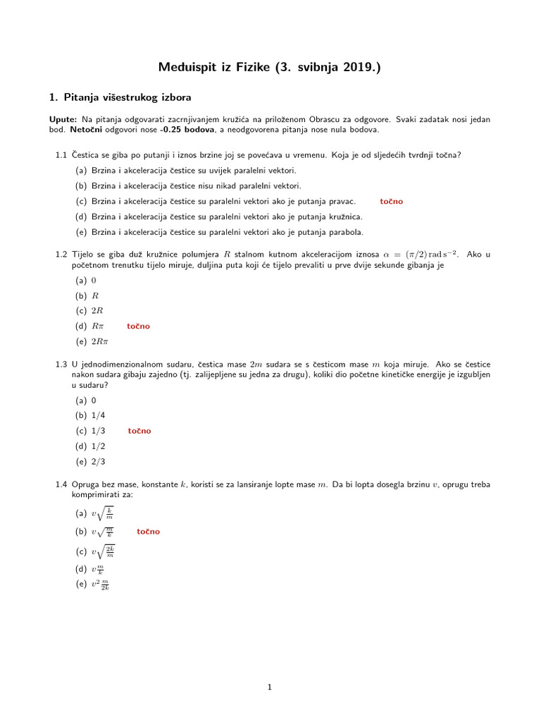 Fiz Svi Ispiti | PDF