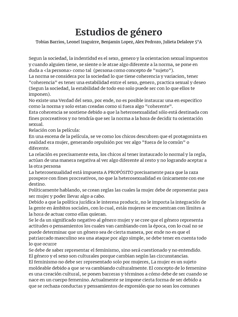 Estudios de Género | PDF | Género | Estudios de género