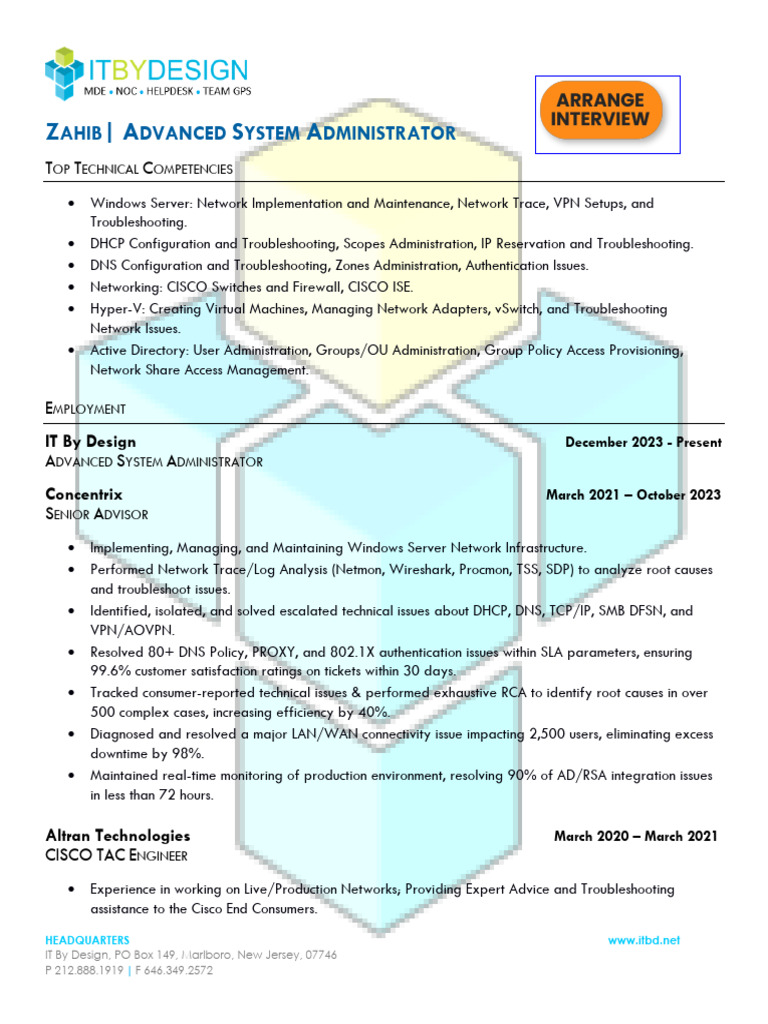 Zahib - Advanced System Administrator | PDF | Computer Network | Local ...