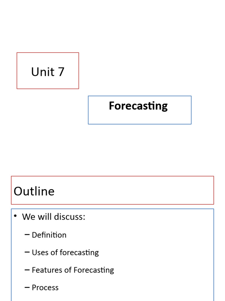 Unit 7: Forecasting | PDF | Forecasting | Linear Regression