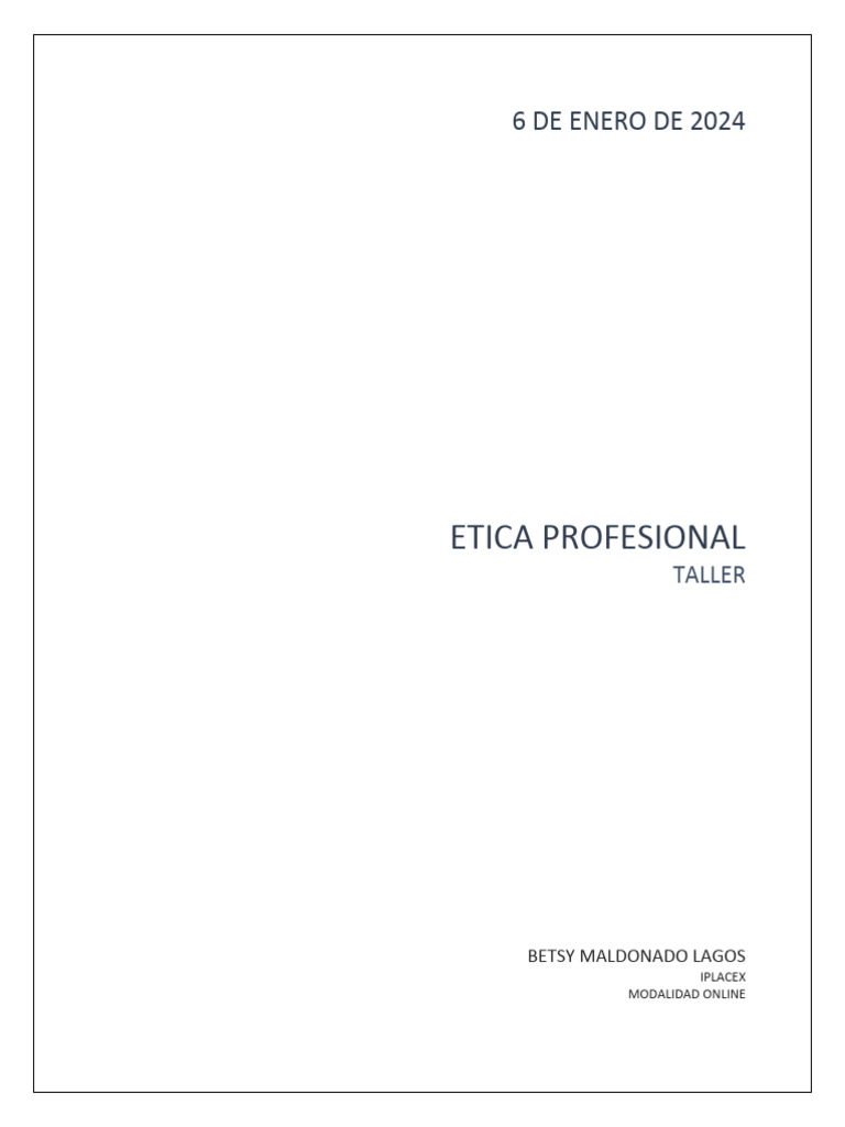 Taller Etica Profesional Betsy Maldonado Lagos | PDF | Bioética | Hospital