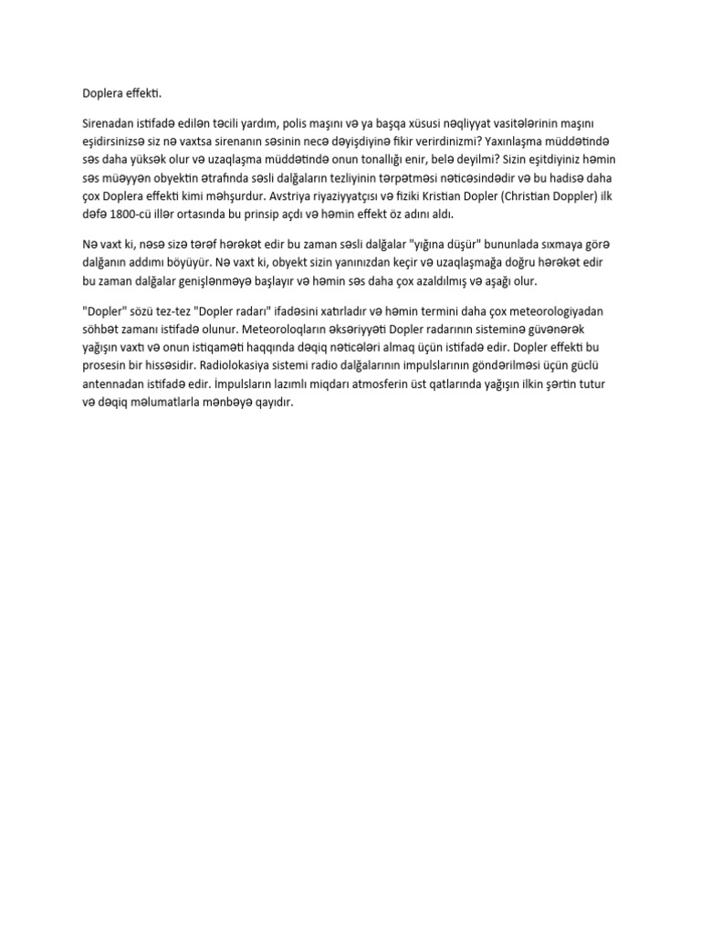 Doplera Effekti | PDF