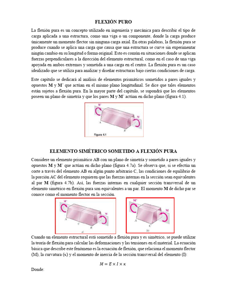 FLEXIÓN PUROo | PDF | Doblar | Viga (Estructura)