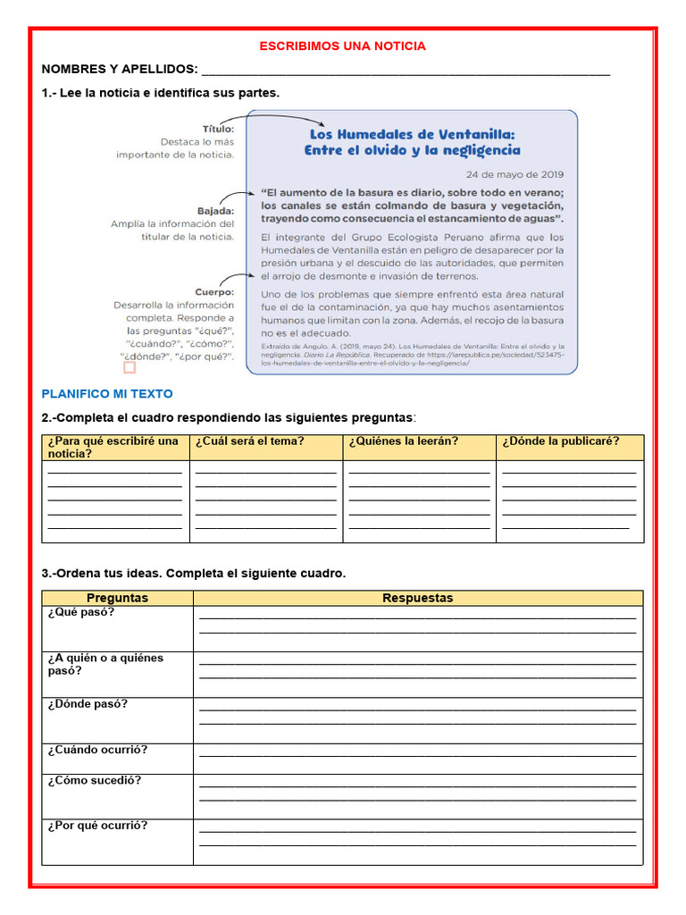 Guía para Redactar una Noticia | PDF