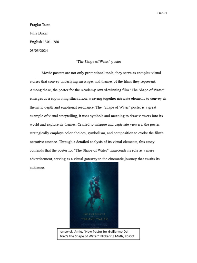 Analyzing "The Shape of Water" Poster | PDF | Symbols | Storytelling