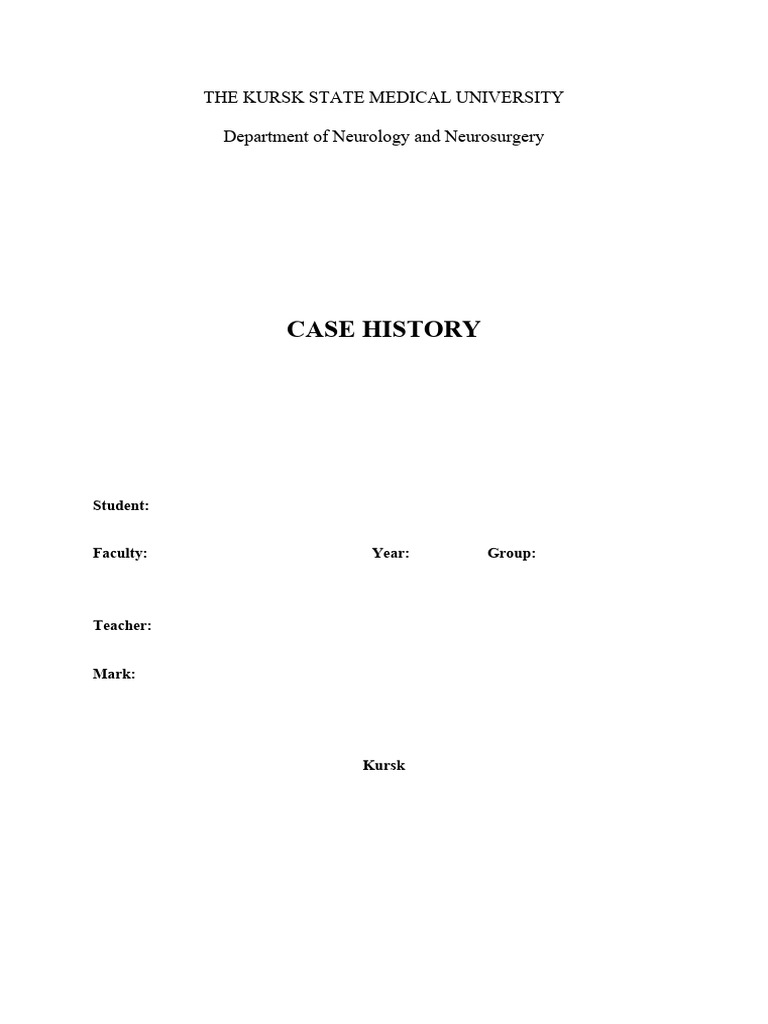 Case History | PDF | Neurology | Tongue