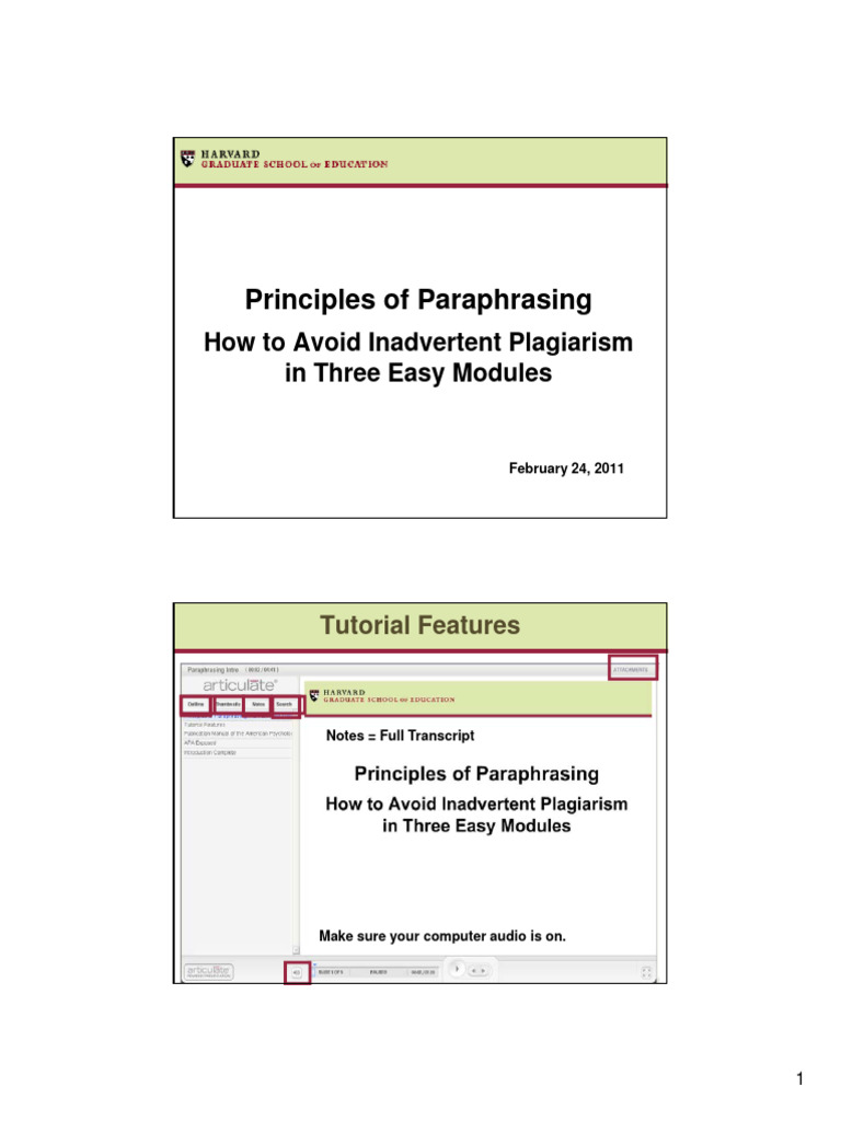 Paraphrasing_Tutorial_Slide_handout | PDF | Surgery | Newbery Medal