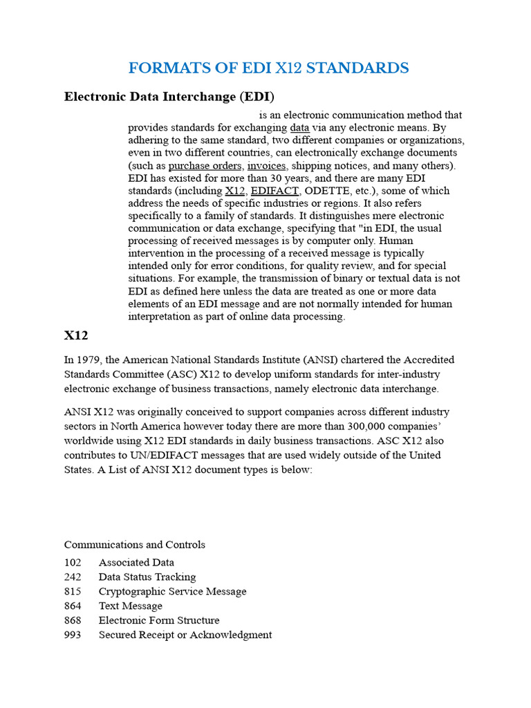EDI Formats | Download Free PDF | Electronic Data Interchange | Cargo