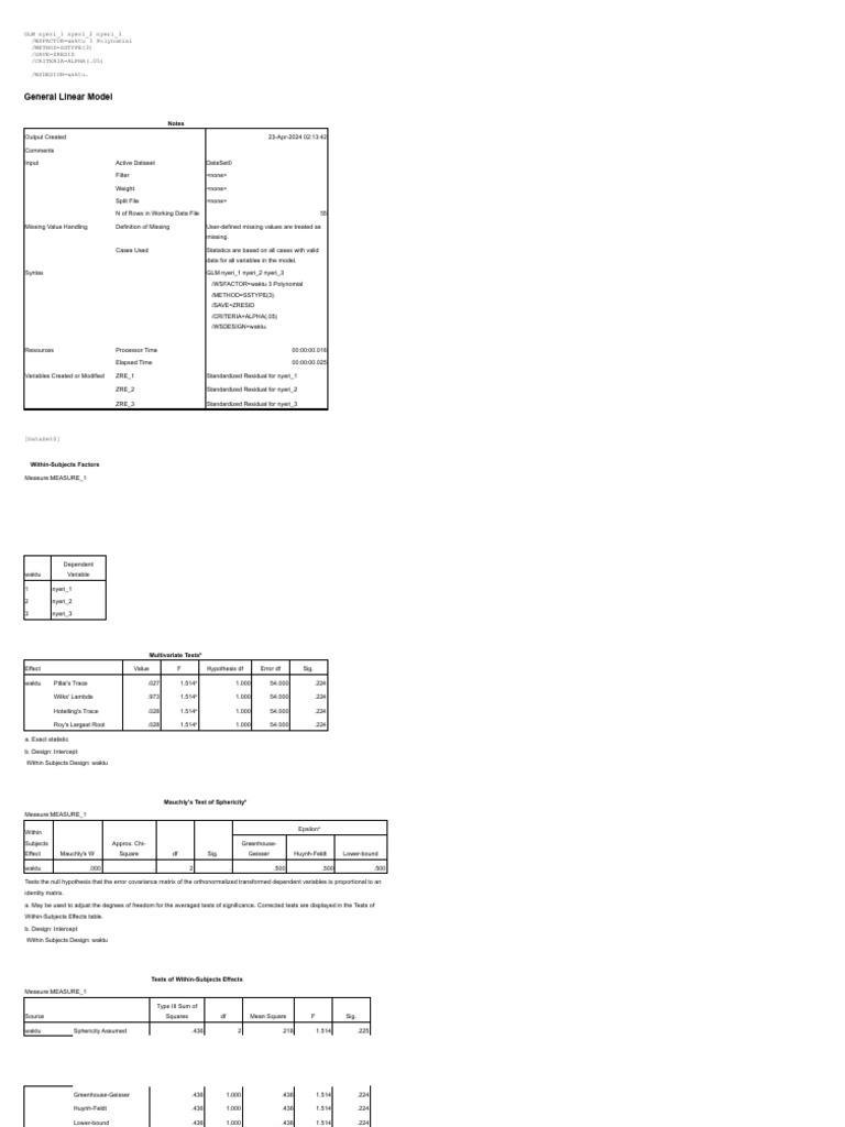 Output Spss Friedman | PDF | Errors And Residuals | Median