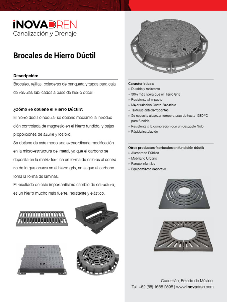Brocales de Hierro Ductil Inovadren | PDF