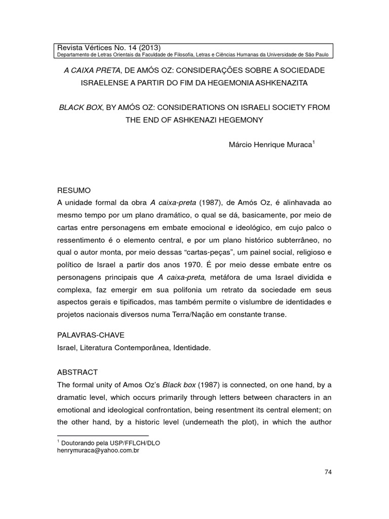 Vanderlei85, MarcioHMuraca A Caixa Preta | PDF | Israel | Política mundial