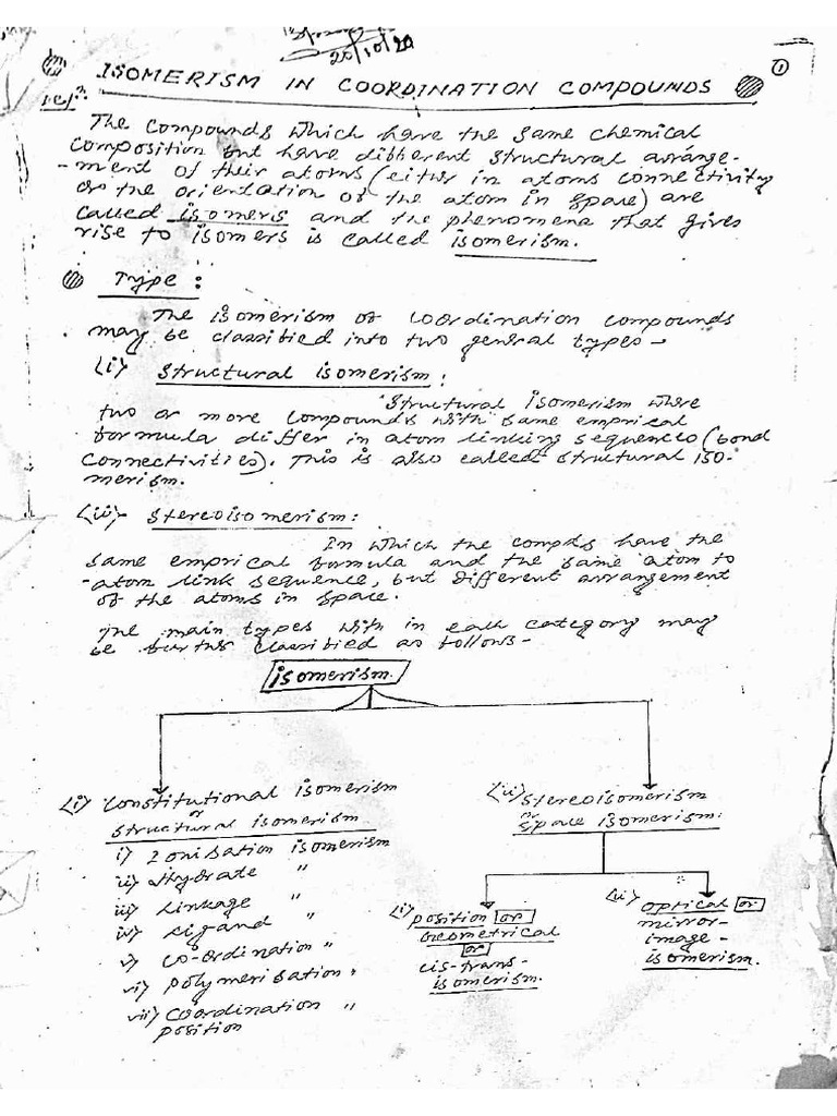 Isomerism Coordination 1 Pdf