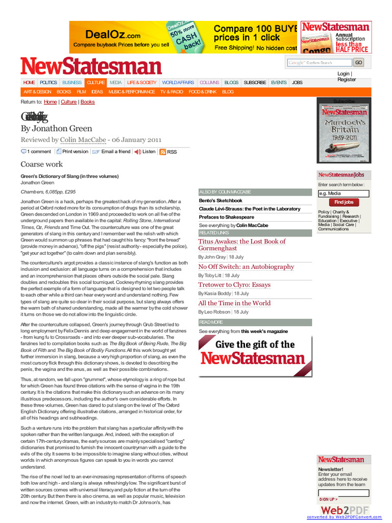 Green' S Dicti Onary of Slang | Download Free PDF | Slang | English ...