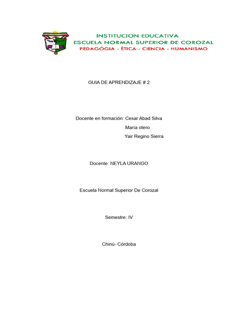 Guia de Aprendizaje 2.. | PDF | Aprendizaje | Psicología cognitiva
